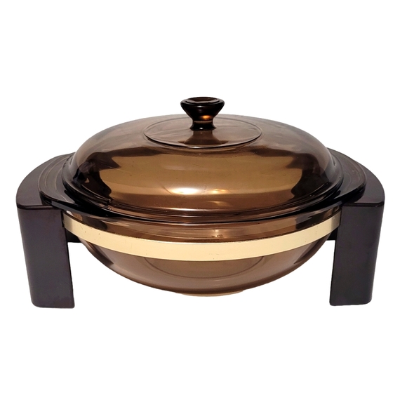 Pyrex | Kitchen | Pyrex Amber Brown Glass Casserole 2 Qt Dish W Lid 24 ...